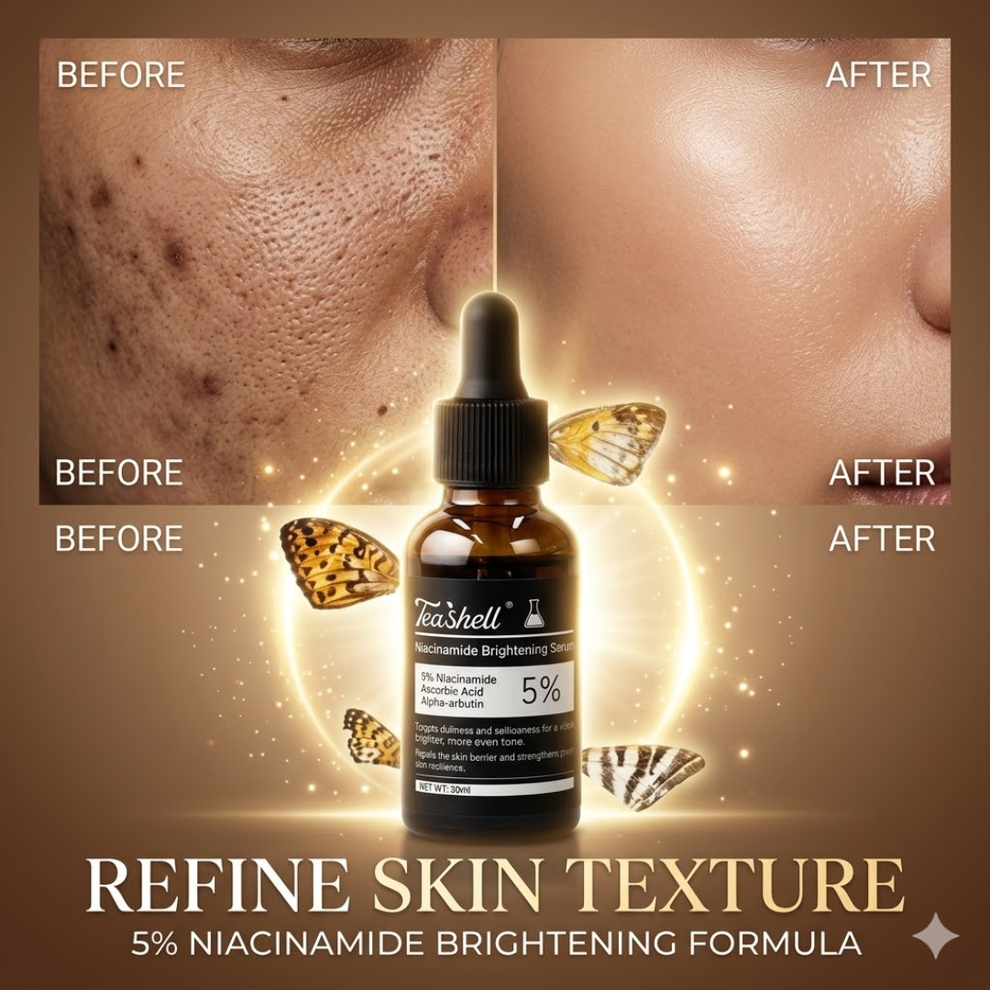 Teashell Niacinamide Brightening Serum | Fade Dark Spots, Acne Marks